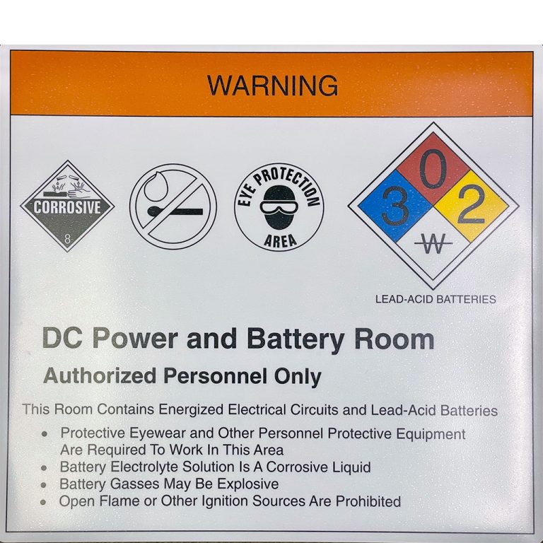 Battery Room Sign - Rainbow Technology